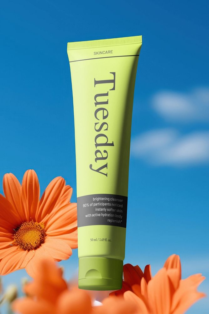 Green sunscreen tube mockup, editable | Premium Mockup Generator - rawpixel