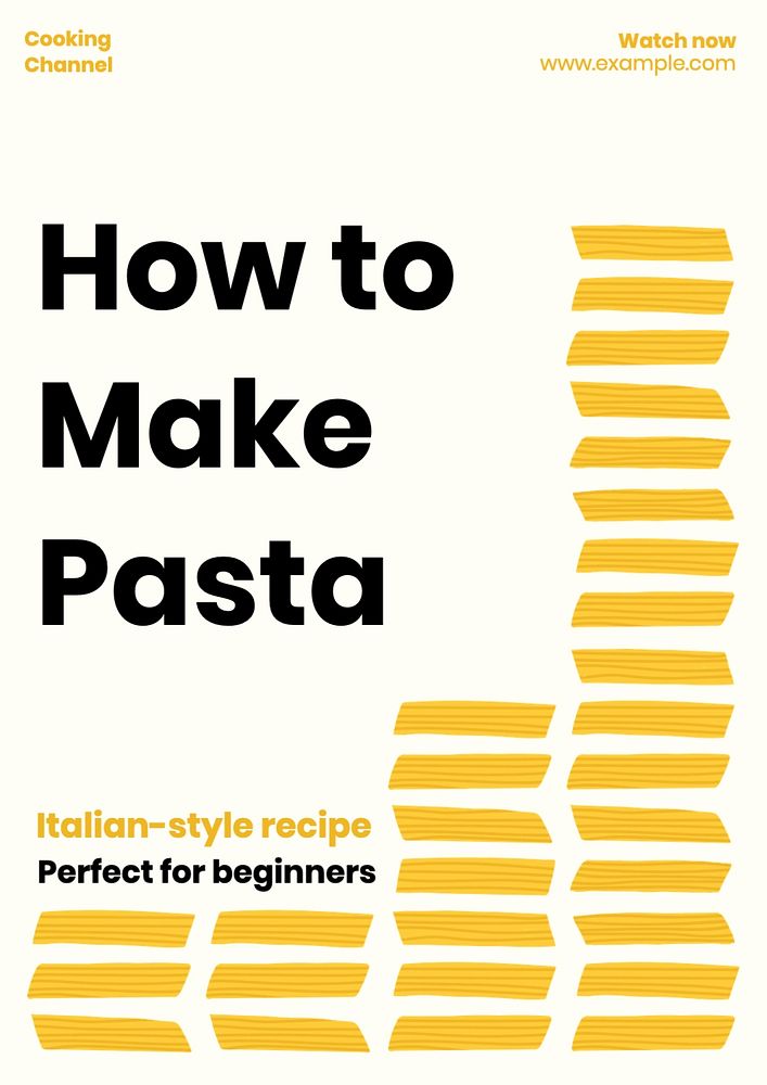 Pasta recipe poster template | Premium Editable Template - rawpixel