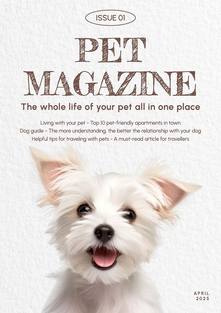 Pet magazine cover template | Premium Editable Template - rawpixel