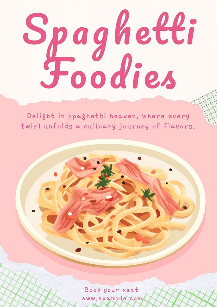 Spaghetti foodies poster template | Premium Editable Template - rawpixel
