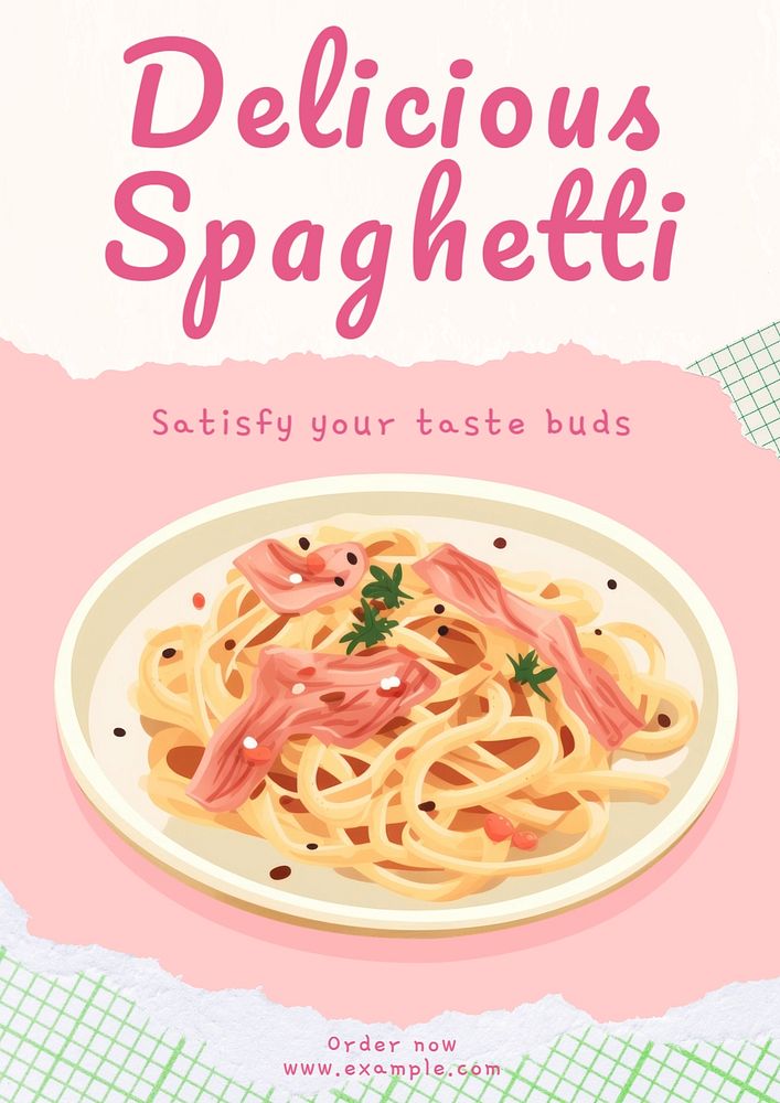 Delicious spaghetti poster template | Premium Editable Template - rawpixel