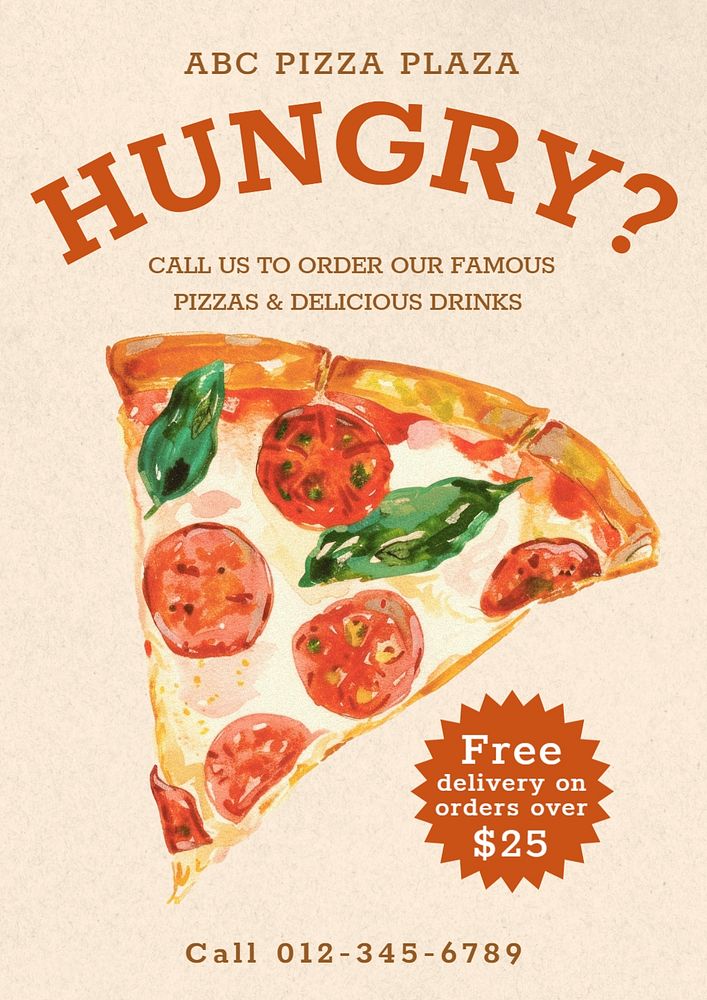 Pizza delivery poster template | Premium Editable Template - rawpixel