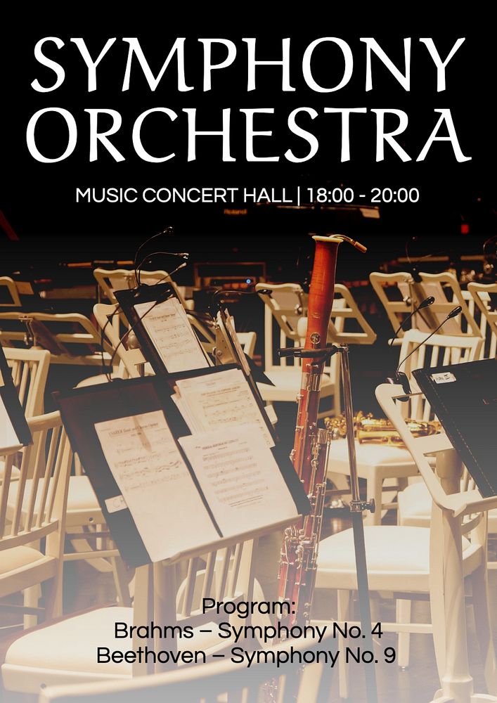 Orchestra concert poster template | Premium Editable Template - rawpixel