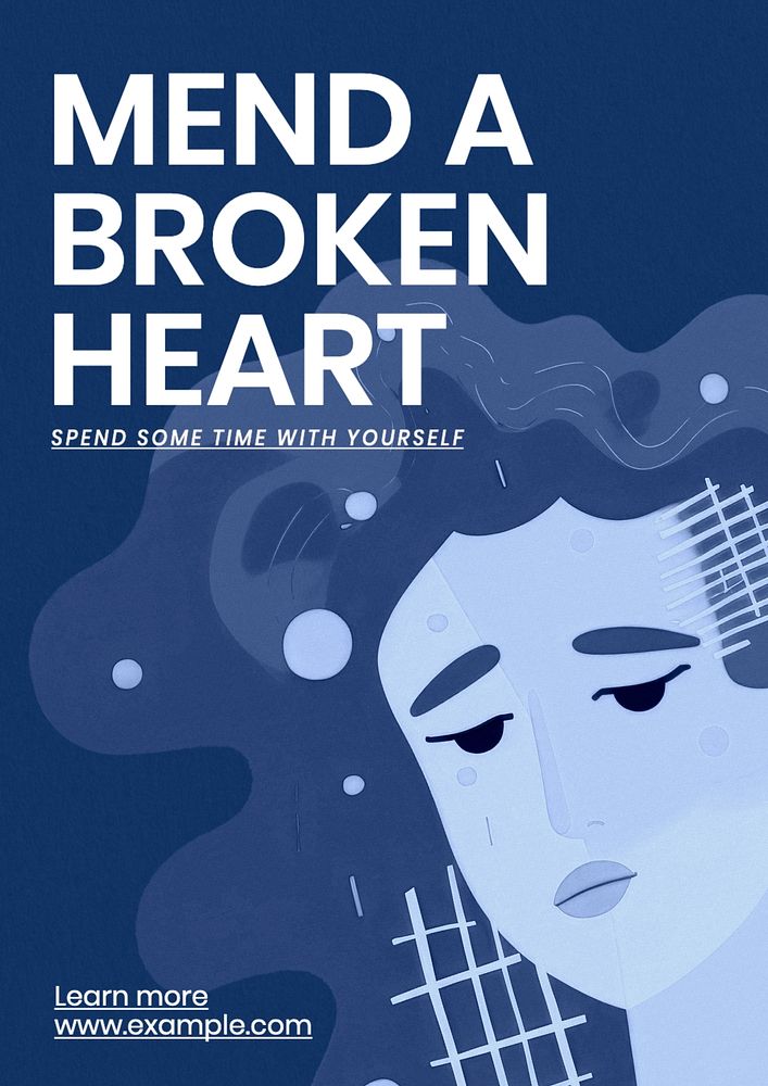 Broken heart poster template | Premium Editable Template - rawpixel