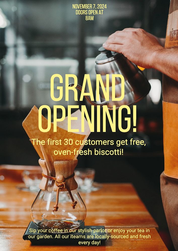 Grand opening poster template | Premium Editable Template - rawpixel