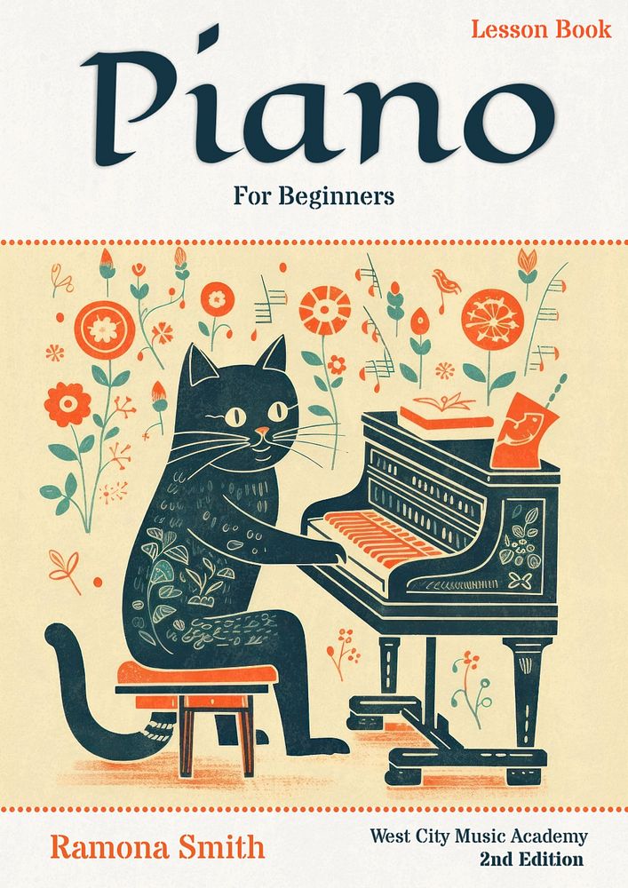 Music lesson book cover template | Premium Editable Template - rawpixel