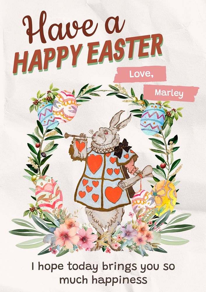 Happy Easter poster template | Premium Editable Template - rawpixel