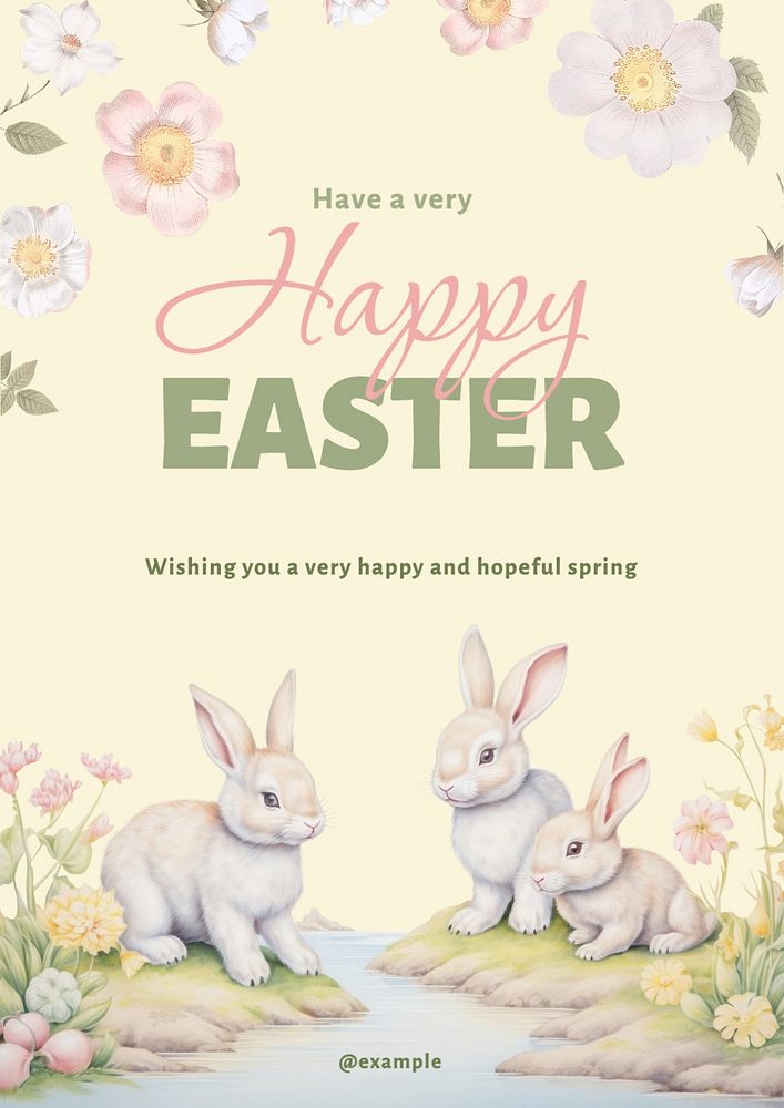 Happy Easter poster template | Premium Editable Template - rawpixel