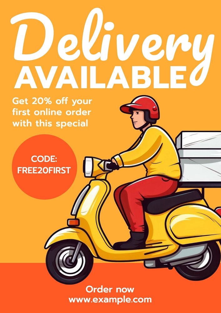 Delivery available poster template | Premium Editable Template - rawpixel