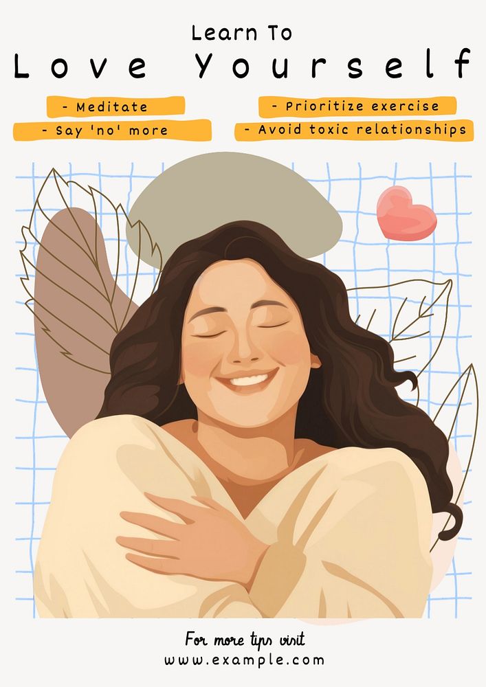 Love yourself poster template | Premium Editable Template - rawpixel