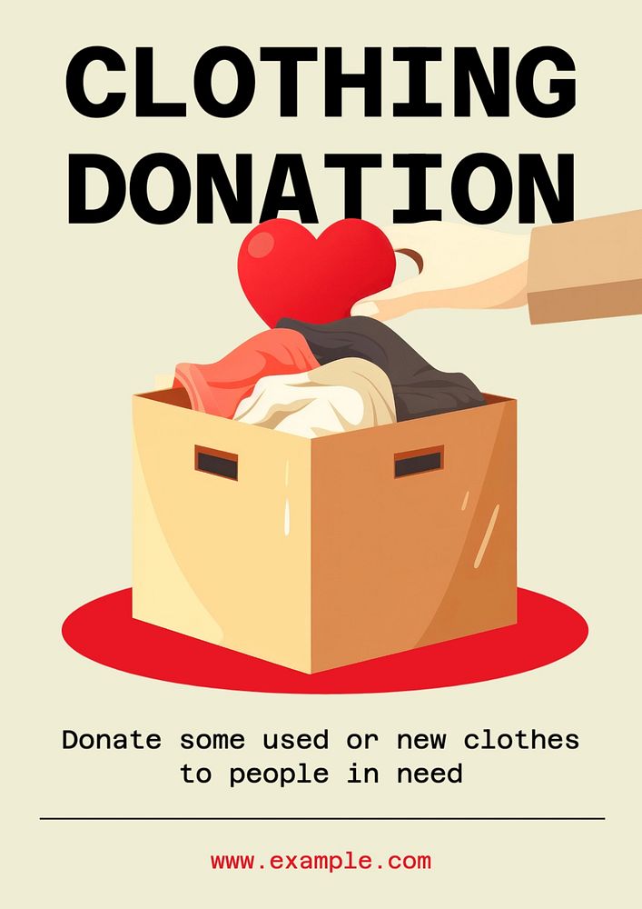 Clothing donation poster template | Free Editable Template - rawpixel