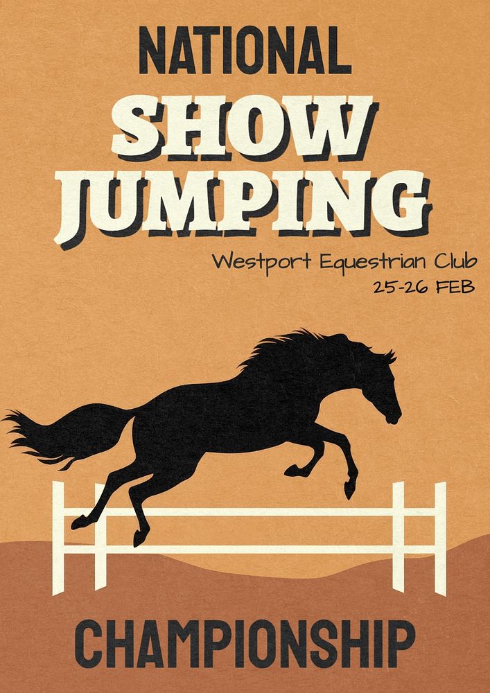 Show jumping poster template | Premium Editable Template - rawpixel