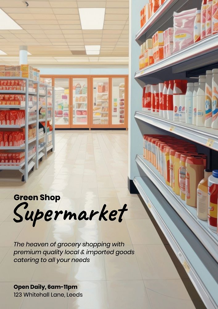 Supermarket poster template | Premium Editable Template - rawpixel