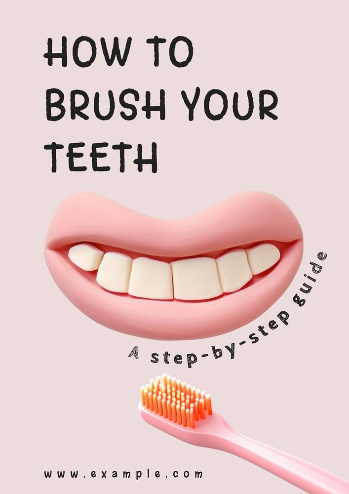 Brushing teeth guide poster template | Premium Editable Template - rawpixel