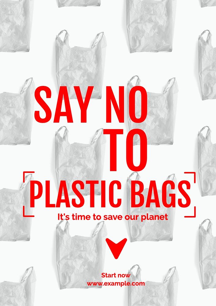 Plastic bags poster template | Free Editable Template - rawpixel