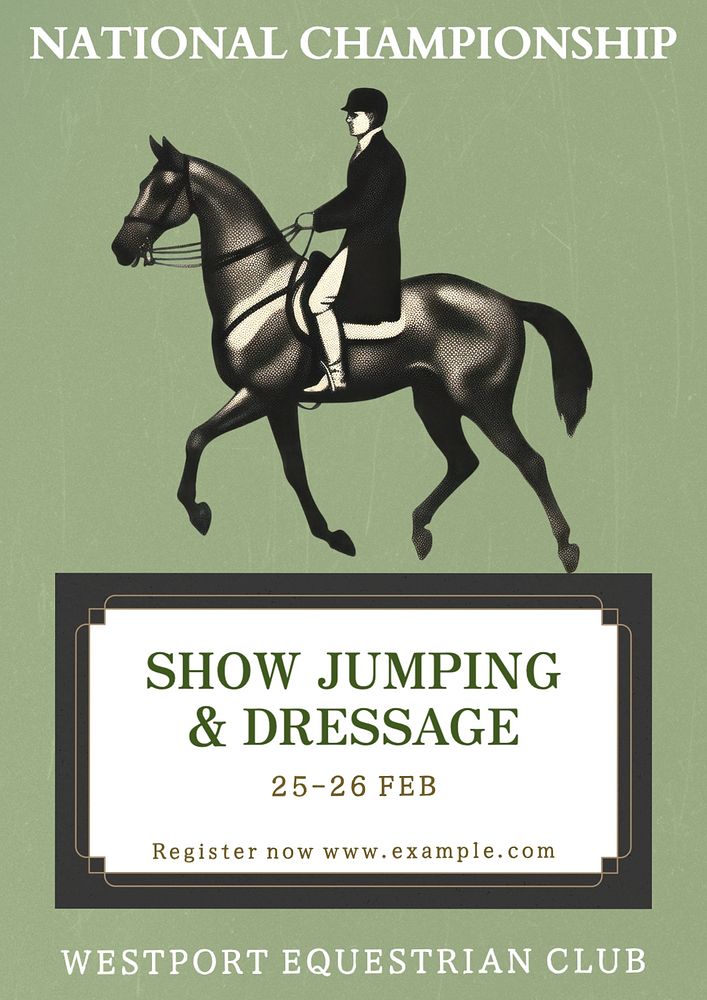Show jumping poster template | Premium Editable Template - rawpixel