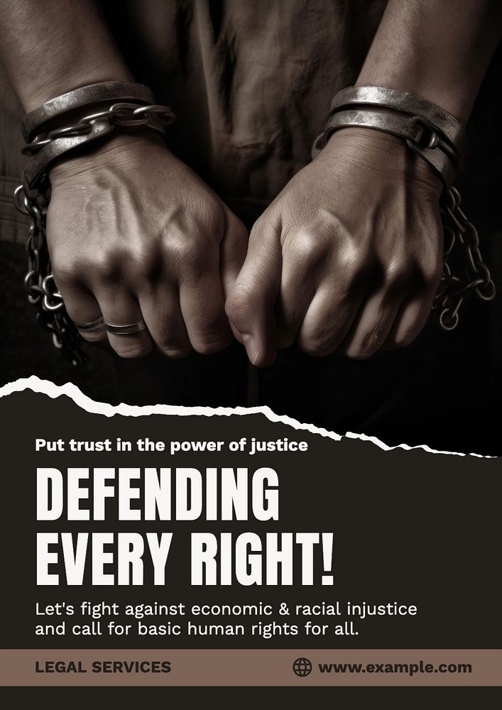 Defending every right poster template | Premium Editable Template ...