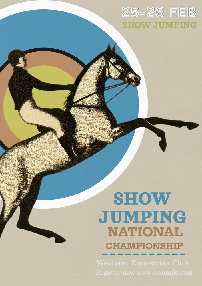 Show jumping poster template | Premium Editable Template - rawpixel