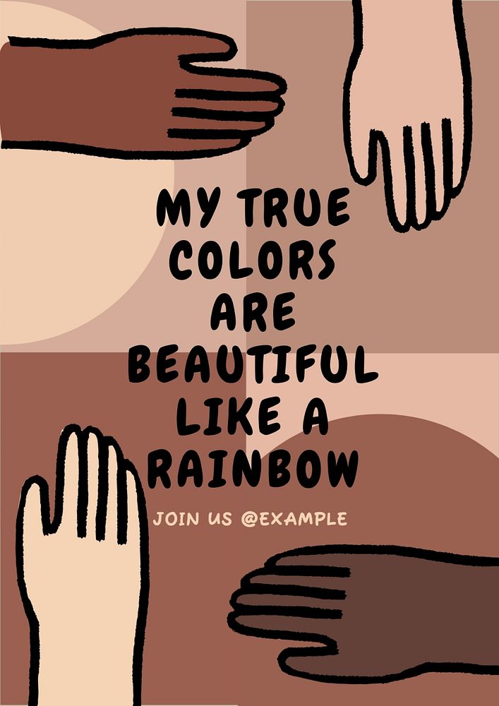 Rainbow true colors poster template | Premium Editable Template - rawpixel