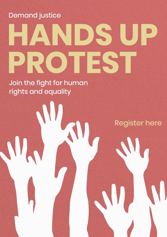 Hands up poster template | Free Editable Template - rawpixel