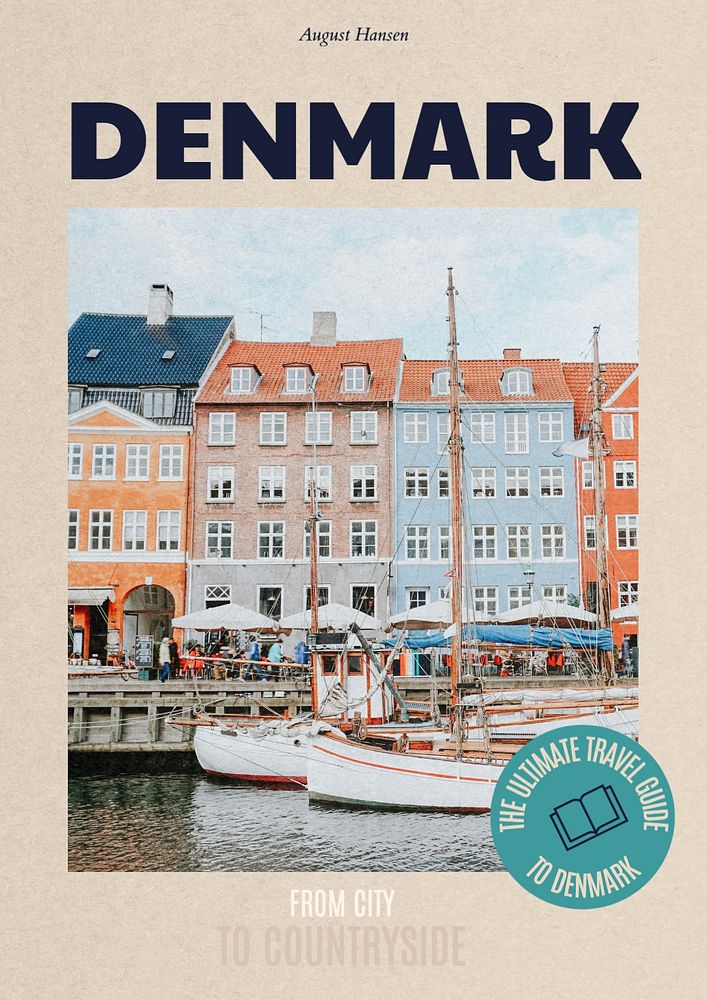 Denmark travel guide book cover | Premium Editable Template - rawpixel