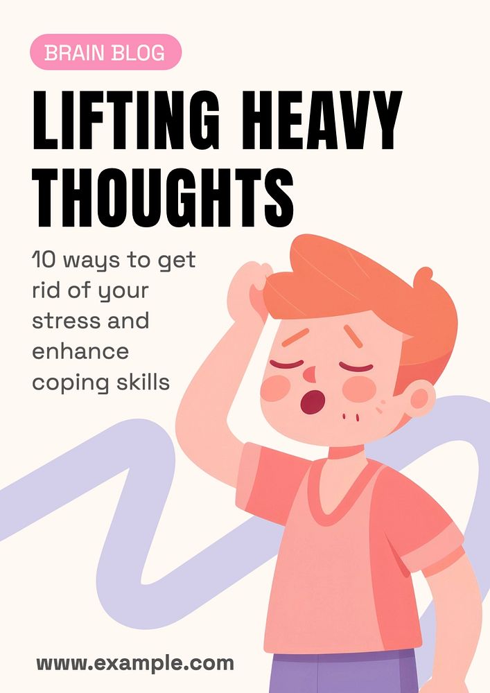 Lifting heavy thoughts poster template | Premium Editable Template - rawpixel