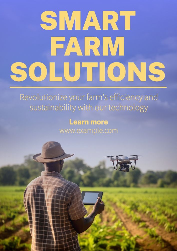 Smart farming poster template | Premium Editable Template - rawpixel