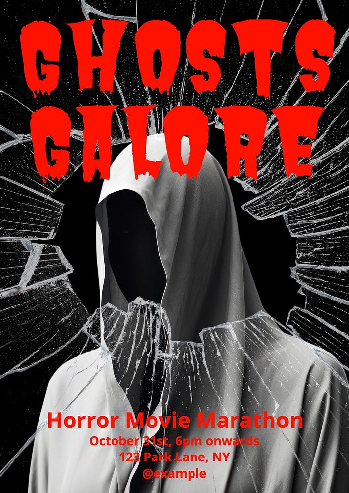 Horror movie marathon poster template | Premium Editable Template ...