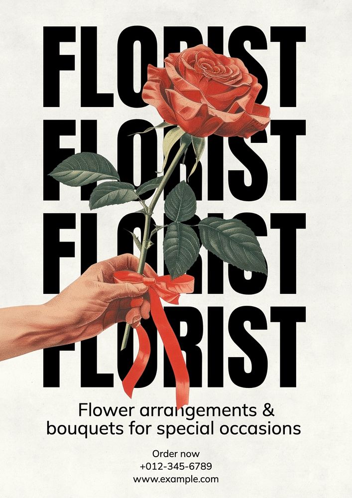 Florist poster template | Premium Editable Template - rawpixel