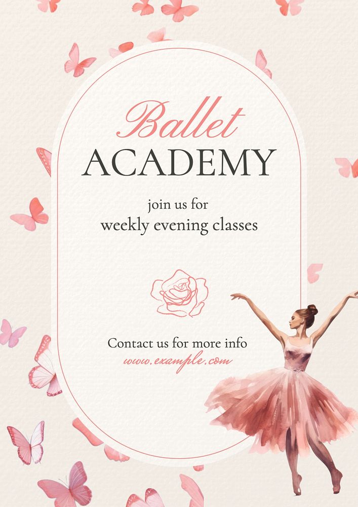 Ballet academy poster template | Premium Editable Template - rawpixel