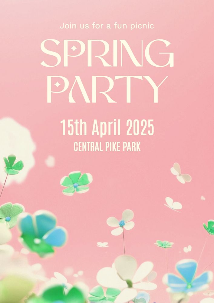 Spring party poster template | Premium Editable Template - rawpixel