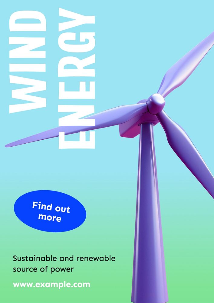 Wind energy poster template | Premium Editable Template - rawpixel
