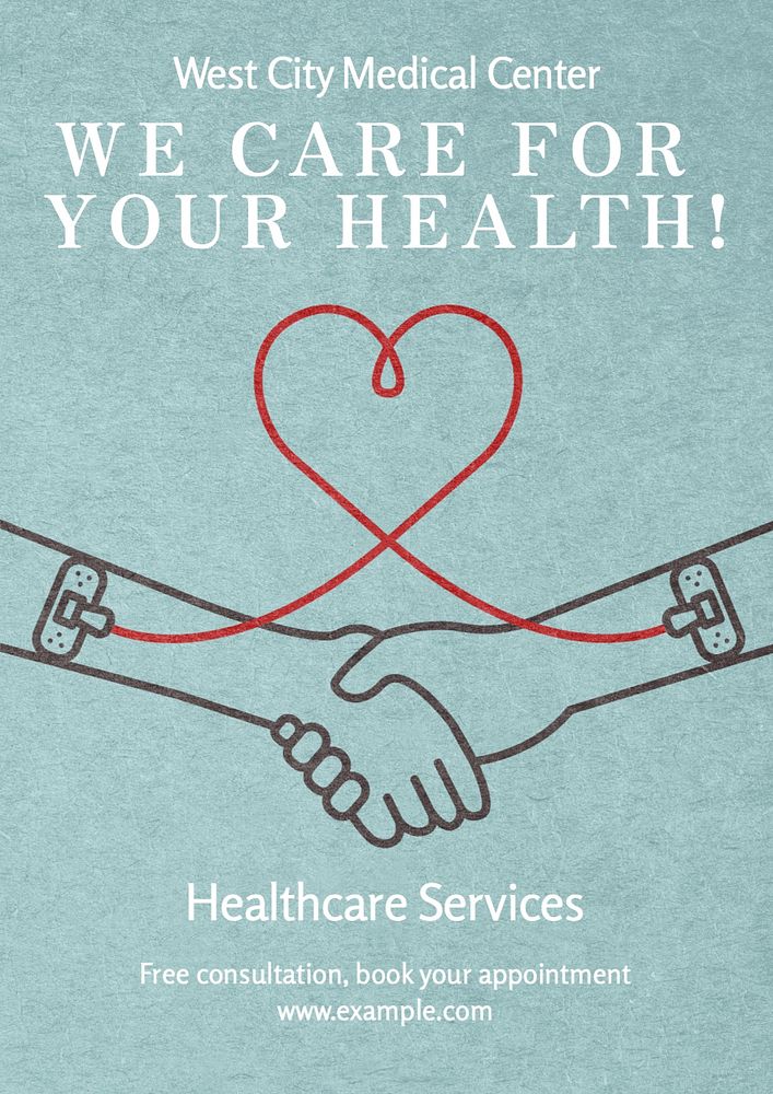 Healthcare services poster template | Free Editable Template - rawpixel