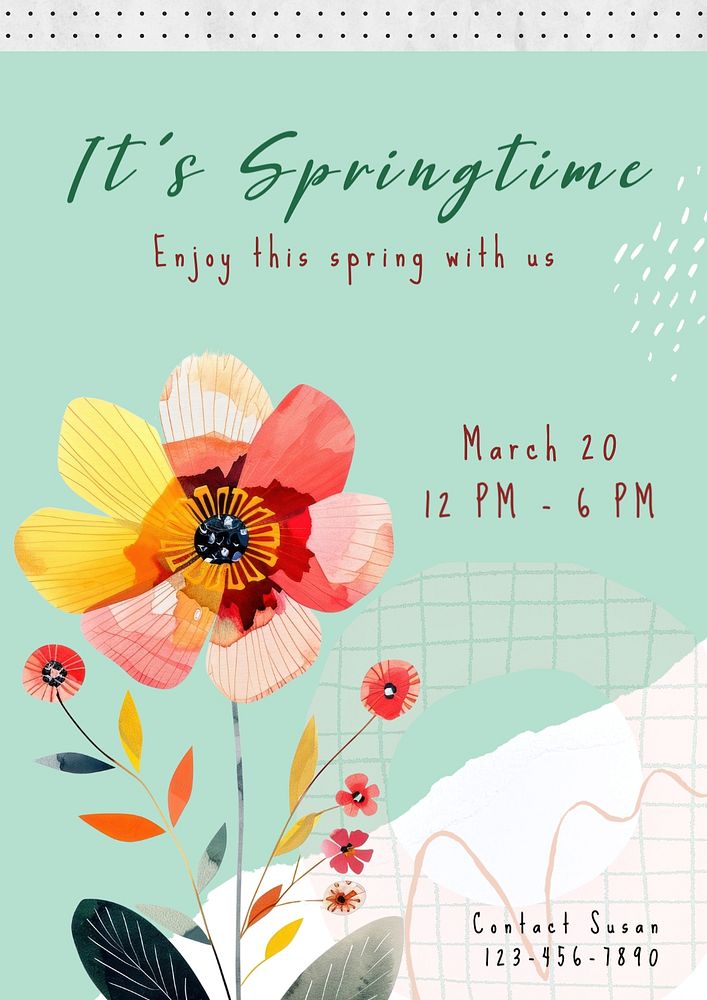 Springtime poster template | Premium Editable Template - rawpixel