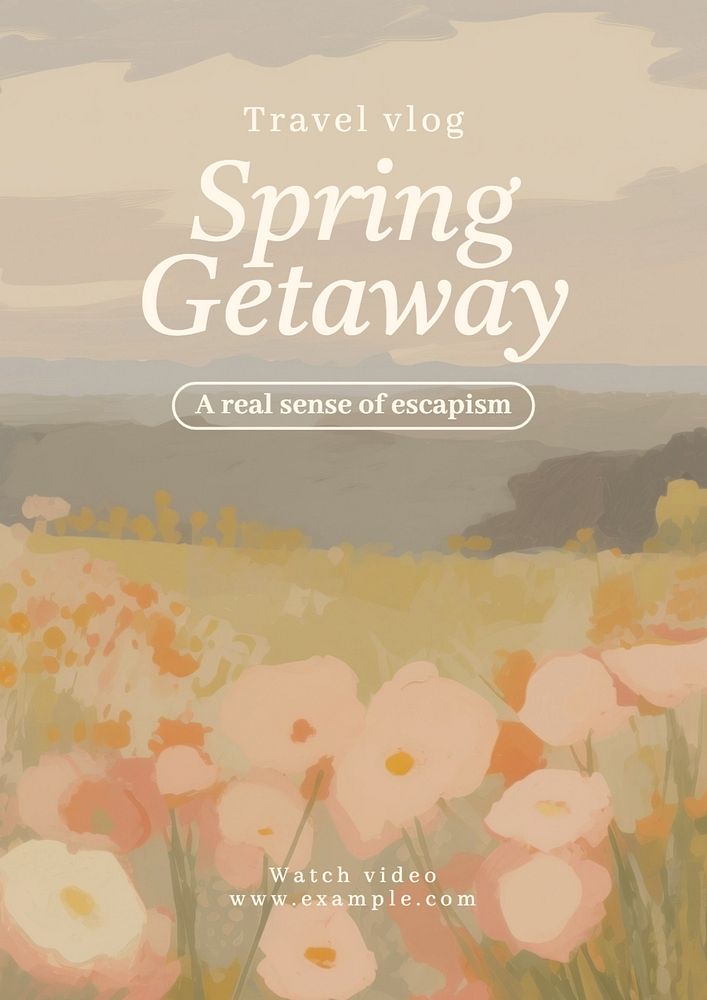 Spring Getaway poster template | Premium Editable Template - rawpixel
