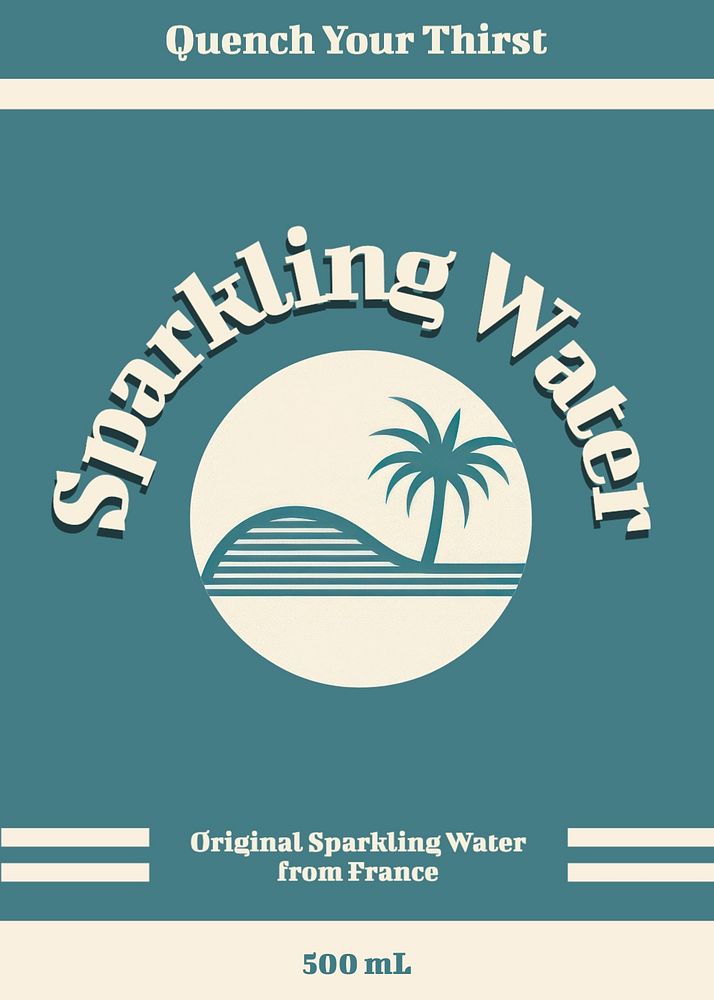 Sparkling water label template, editable | Premium Editable Template ...