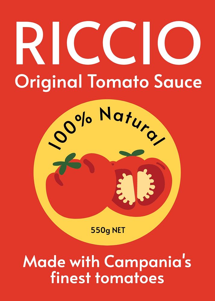 Tomato sauce label template, editable | Premium Editable Template ...