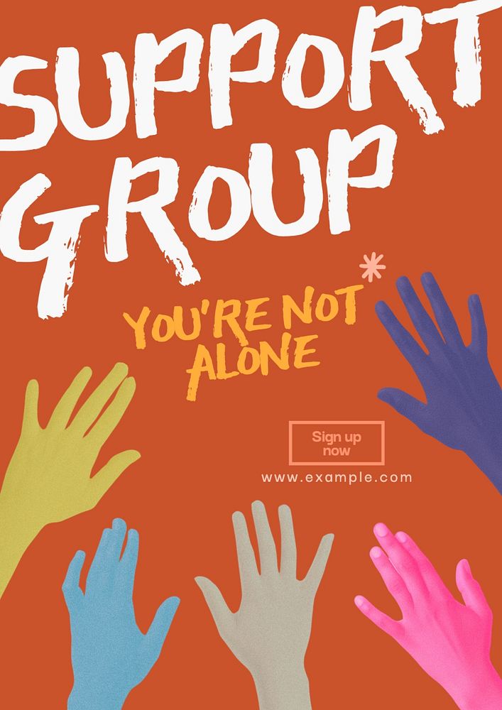 Emotional support group poster template | Free Editable Template - rawpixel