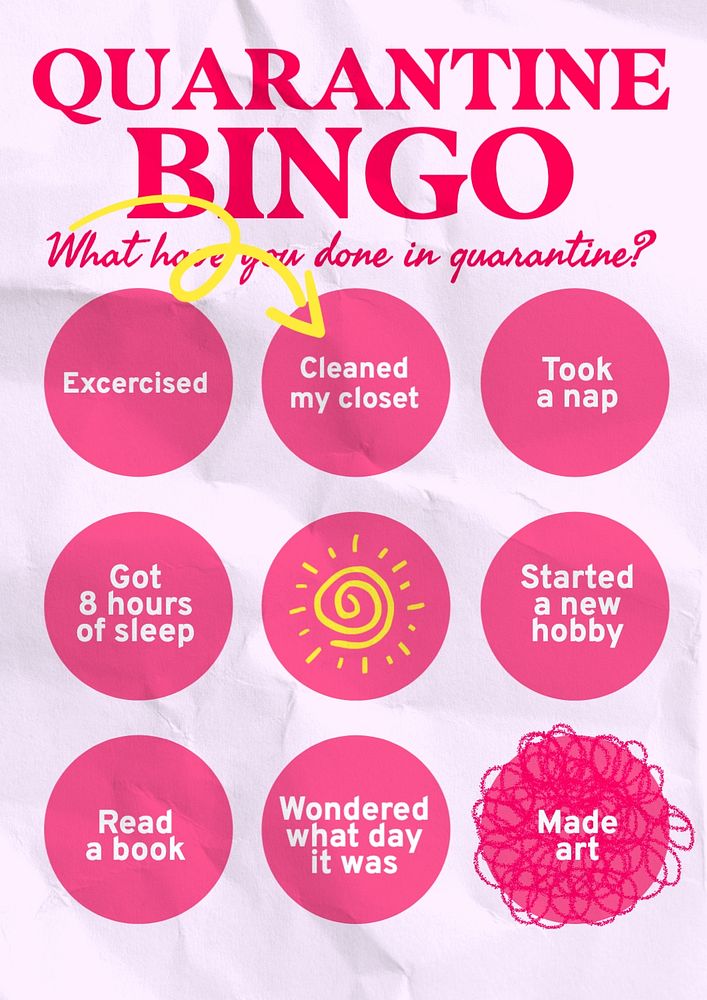 Quarantine bingo poster template | Premium Editable Template - rawpixel