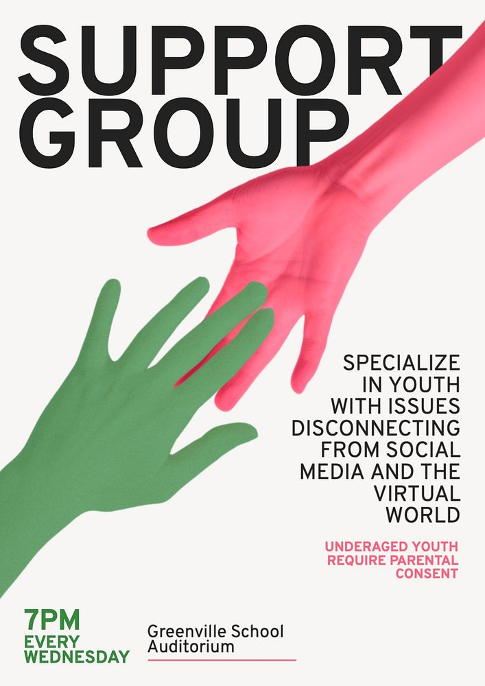 Support group poster template | Free Editable Template - rawpixel