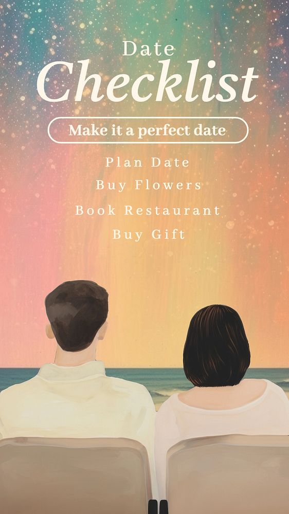 Date checklist Facebook story template | Premium Editable Template ...