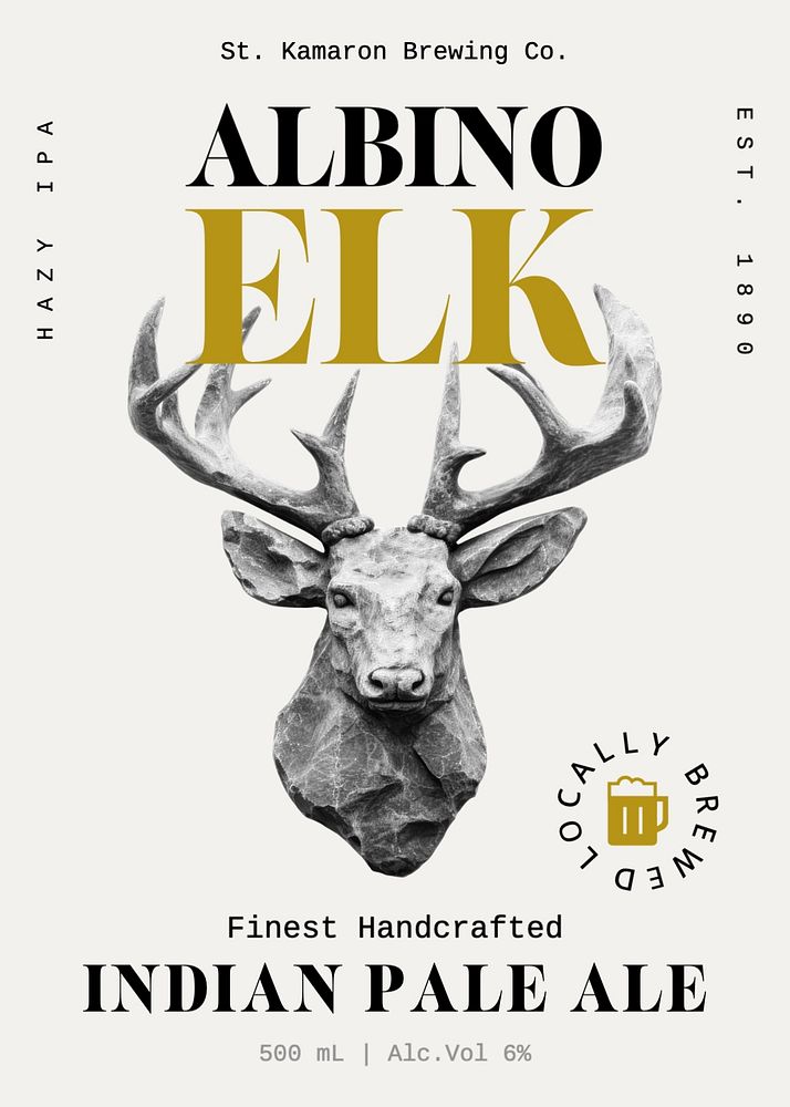 Craft beer label template, editable | Premium Editable Template - rawpixel