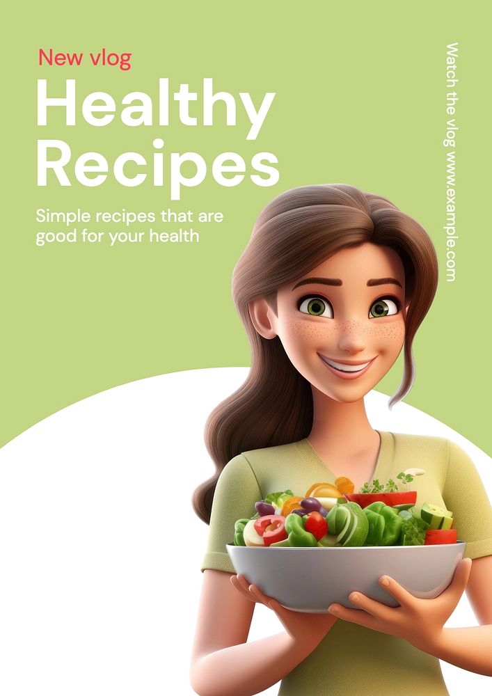 Healthy recipes poster template | Premium Editable Template - rawpixel