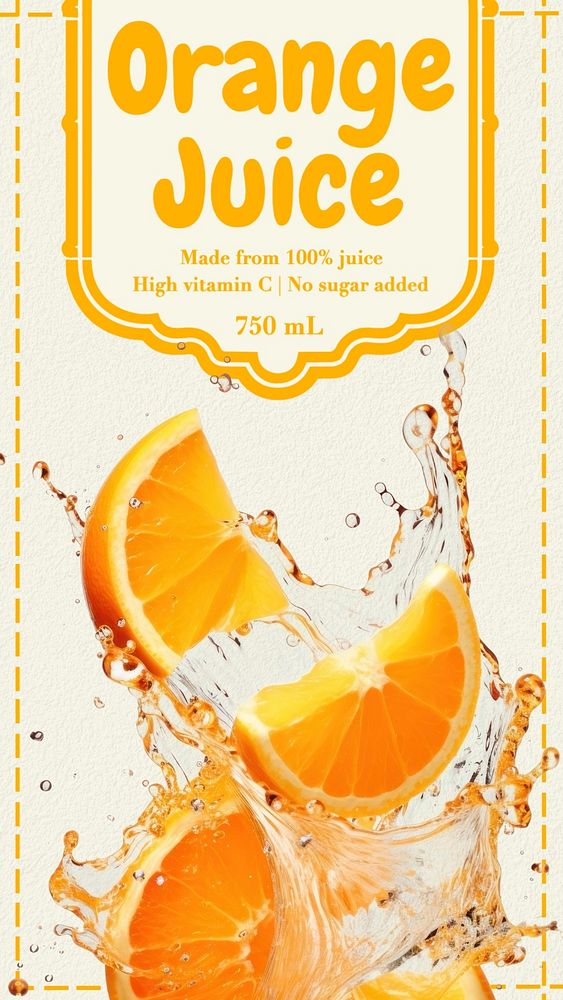 Orange juice label template, editable | Premium Editable Template ...