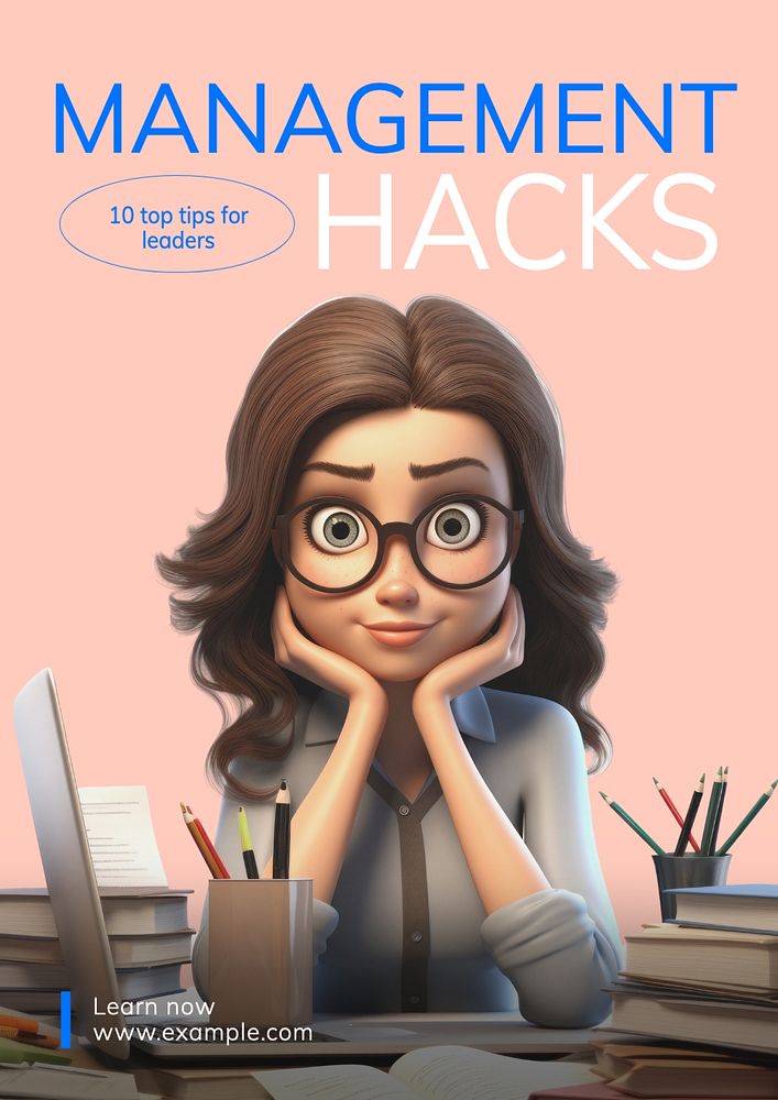 Management hacks poster template | Premium Editable Template - rawpixel