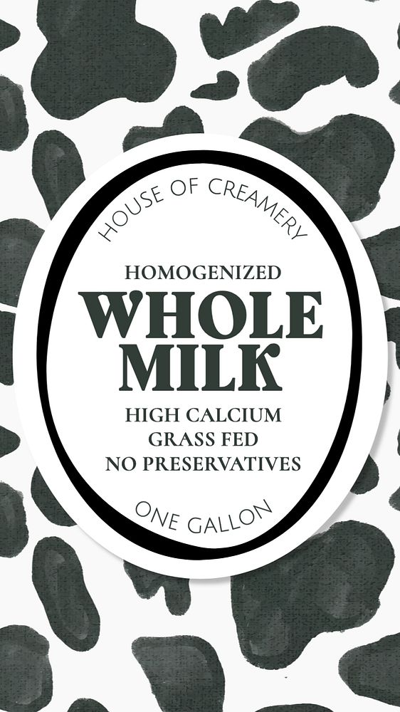 Whole milk label template, editable | Premium Editable Template - rawpixel