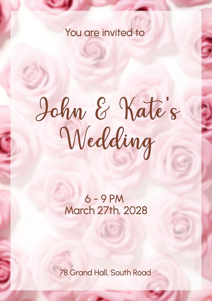 Wedding invitation poster template | Premium Editable Template - rawpixel