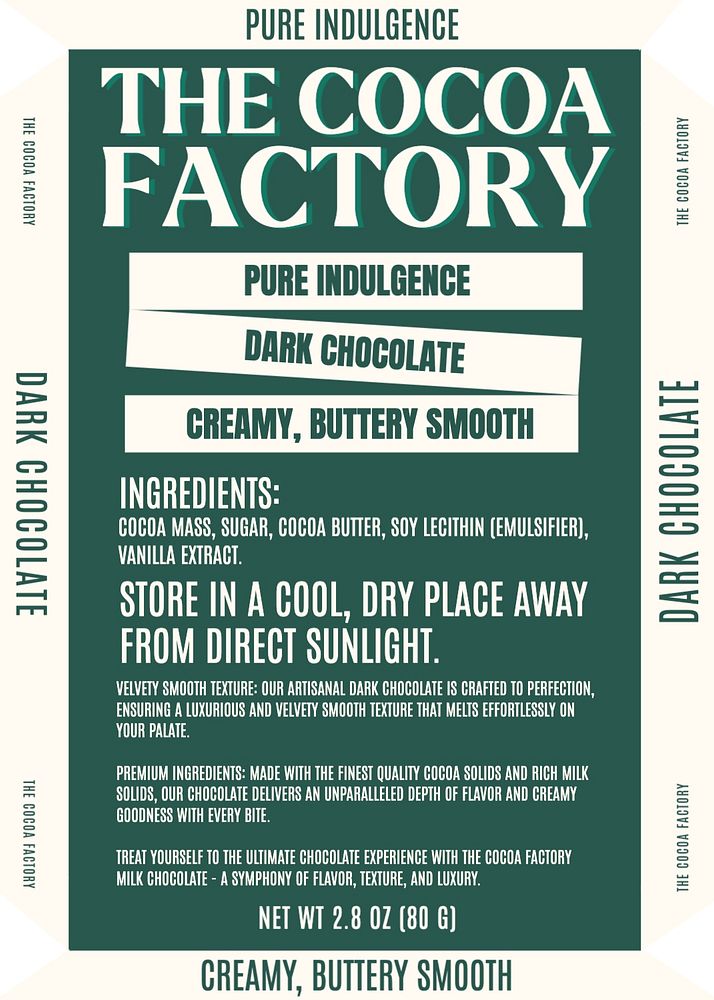 Dark chocolate label template, editable | Premium Editable Template ...