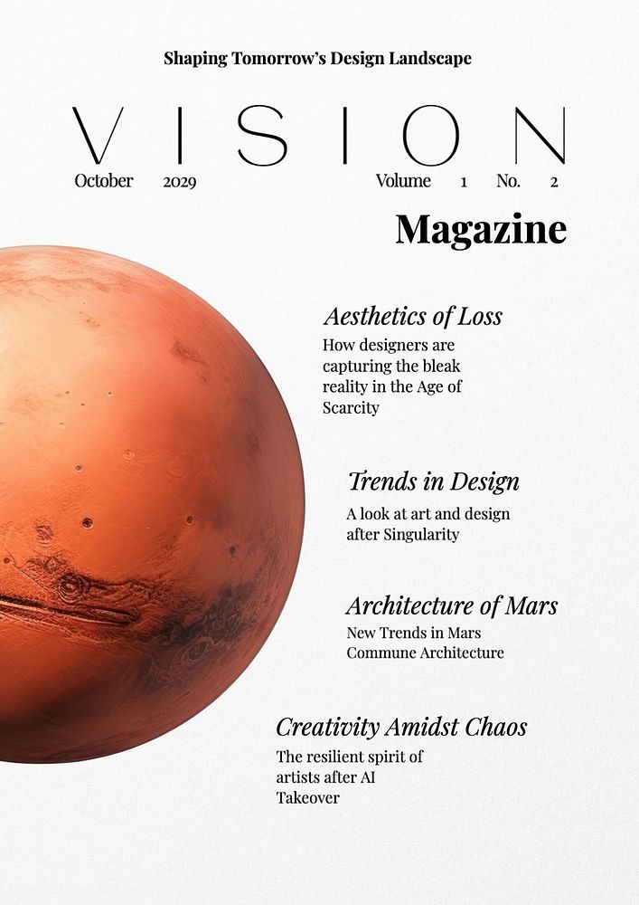 Vision art magazine book cover | Premium Editable Template - rawpixel