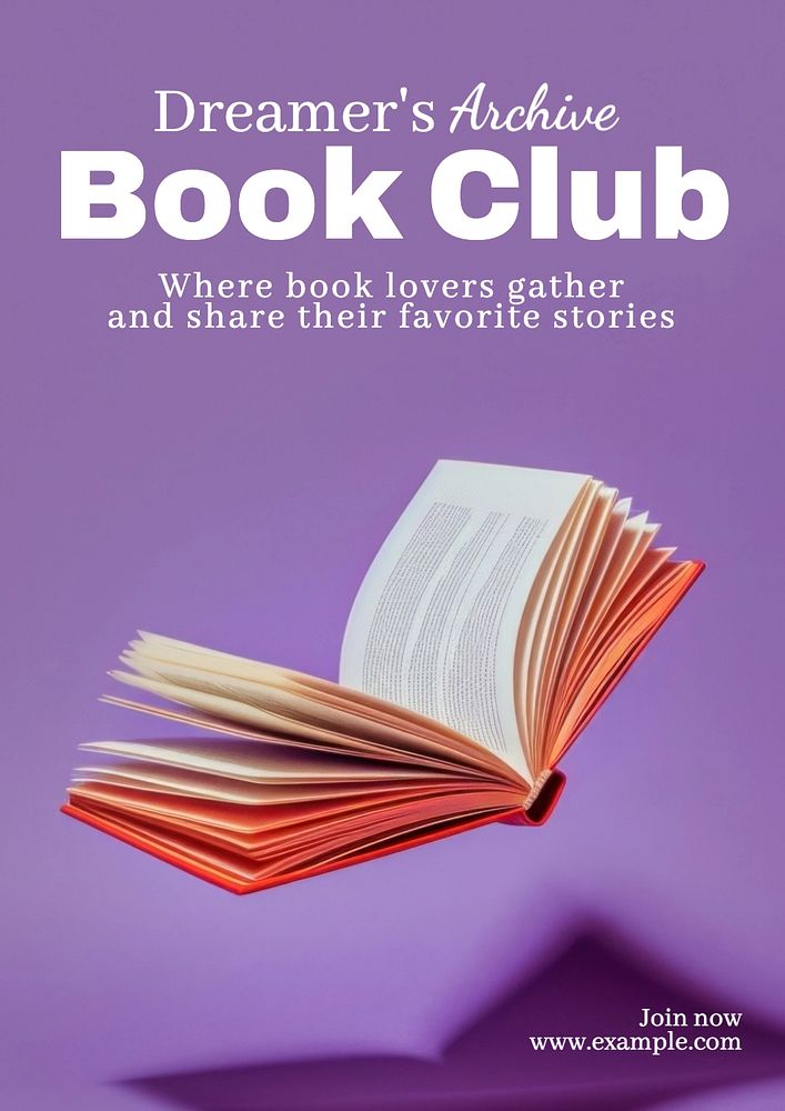 Book club poster template | Premium Editable Template - rawpixel